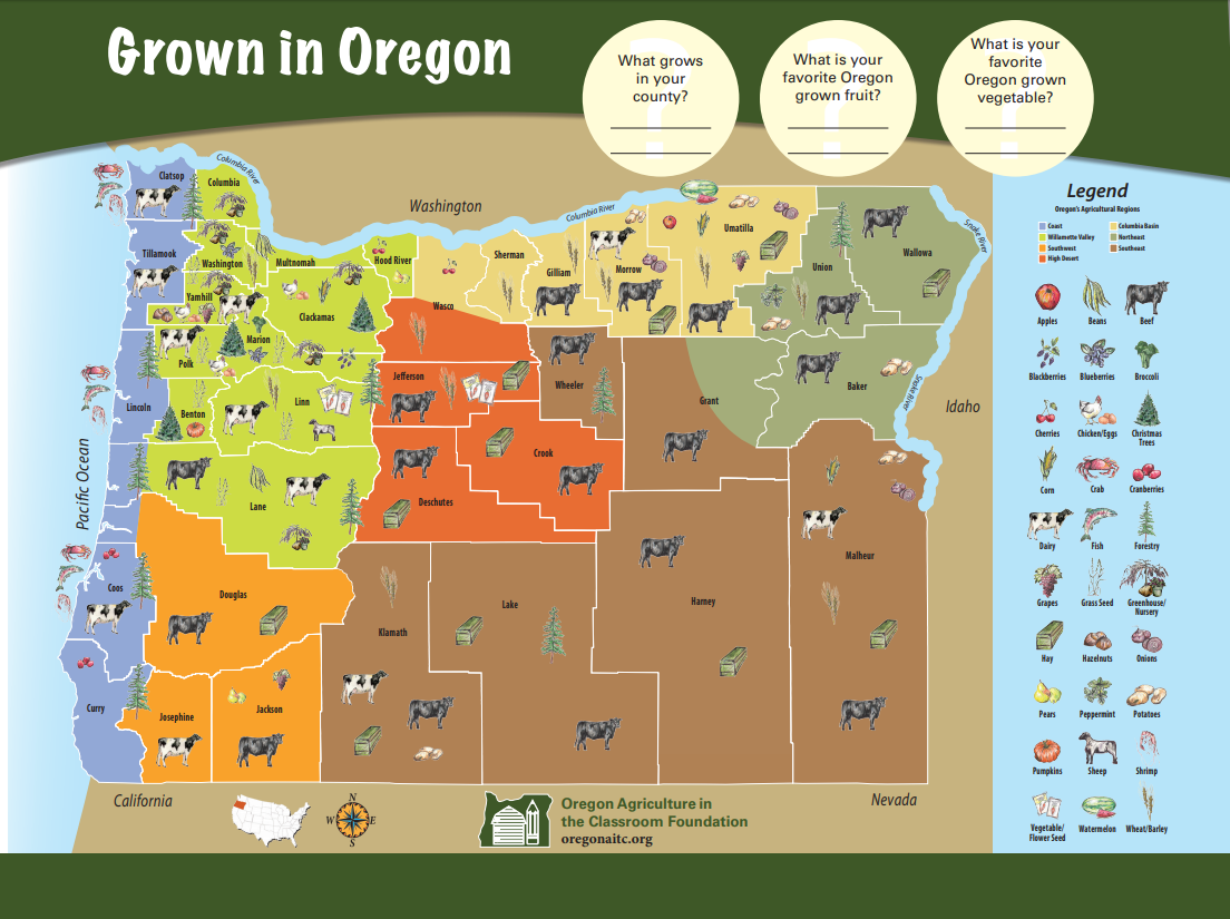 "Grown in Oregon" Map Scavenger Hunt - Oregon Agriculture in the Classroom